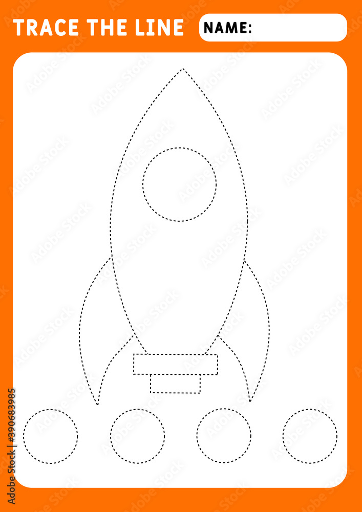 rocket. Educational children game. Preschool worksheet for practicing ...