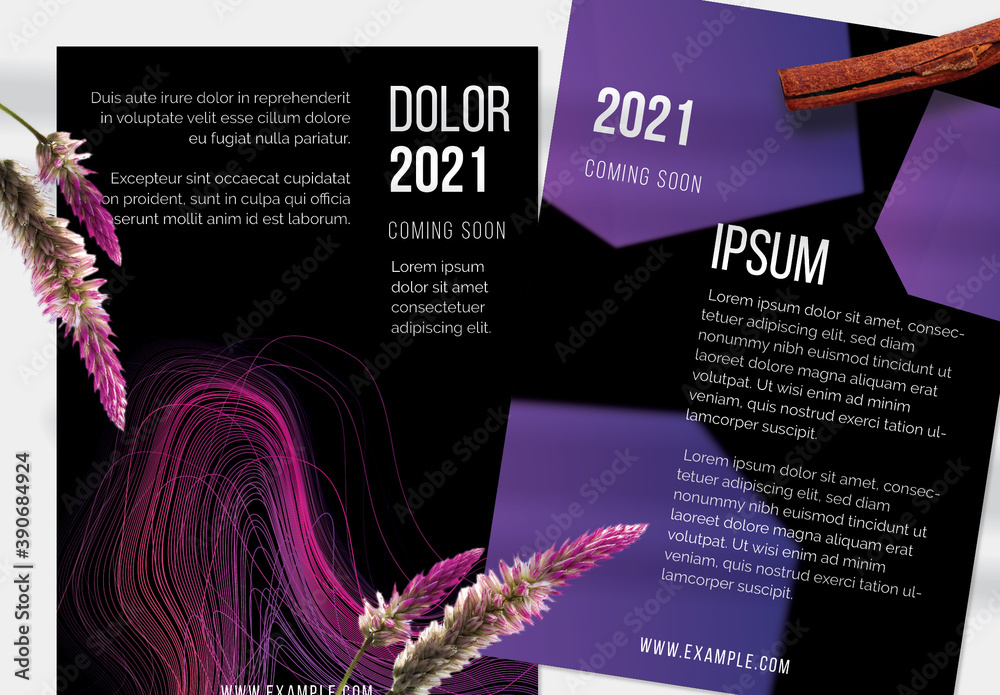 Flyer Layout with Motion Blur and Abstract Glowing Shapes Stock ...