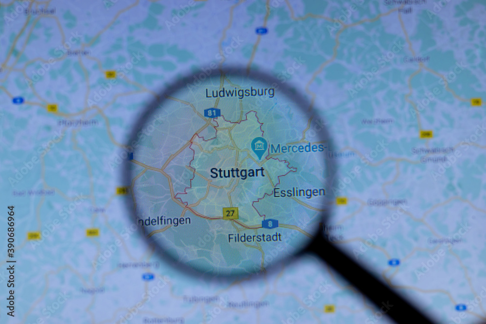 Los Angeles, California, USA - 1 May 2020: Stuttgart City Town name ...