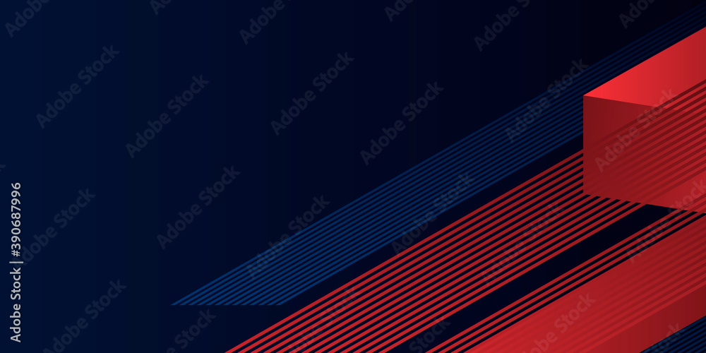 Blue red abstract background with shiny red lines on dark blue ...