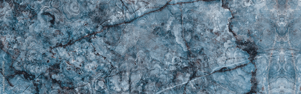 Natural pattern of blue marble background, Surface rock stone with a ...