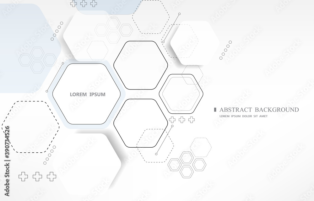 white vector wallpaper abstract geometric hexagon design. Stock Vector ...