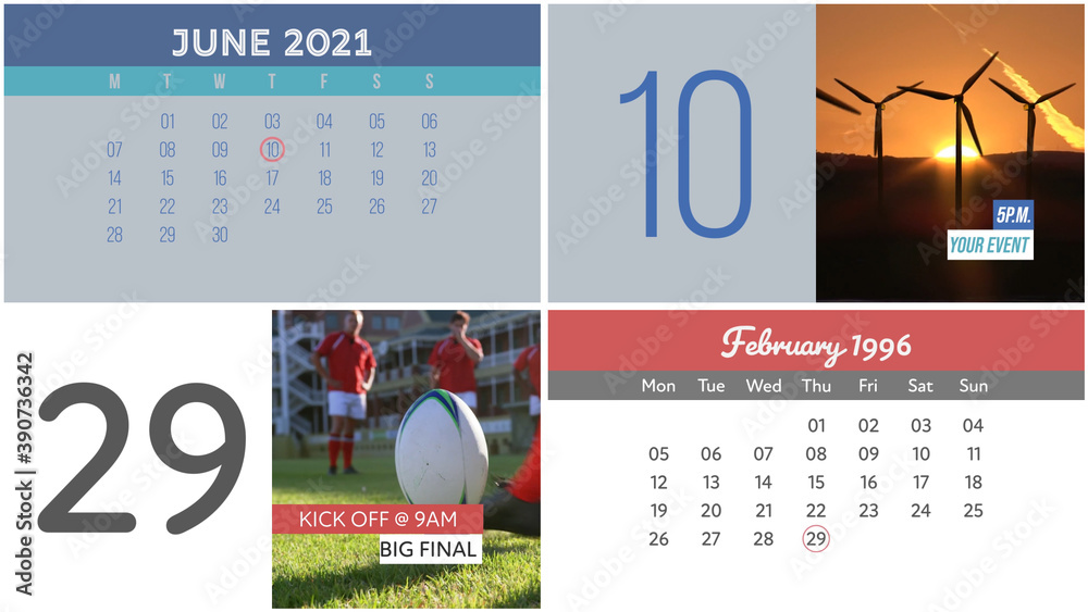 Corporate Event Calendar Overlay Stock Template | Adobe Stock