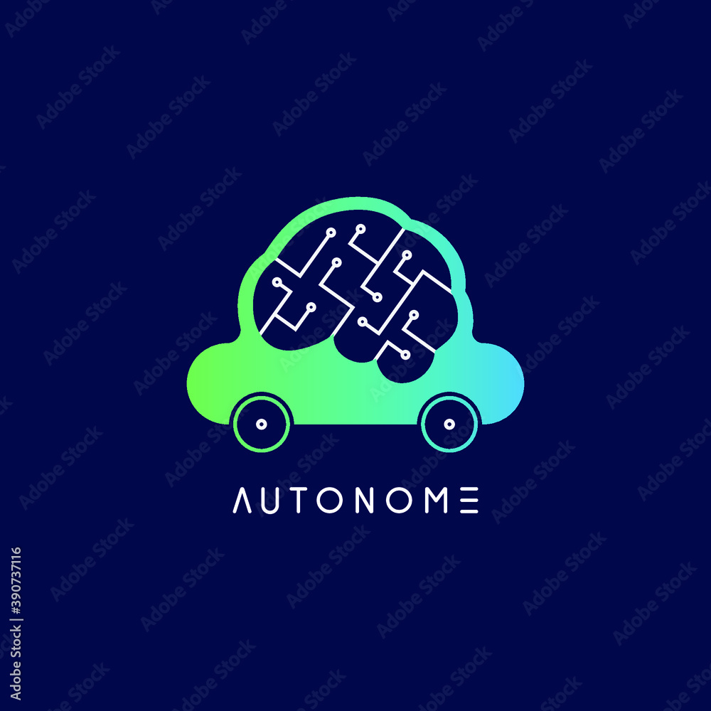 Gradient logo for self driving car. Autonomous car logo company ...