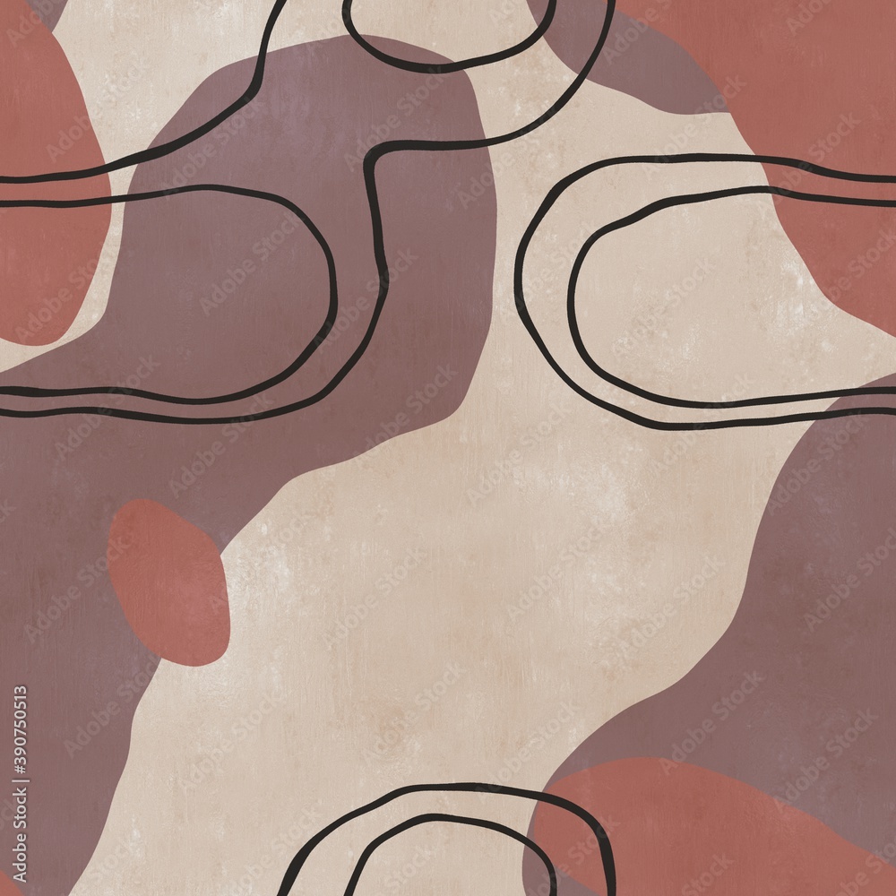 Seamless organic rounded curvy shapes naive design. High quality ...