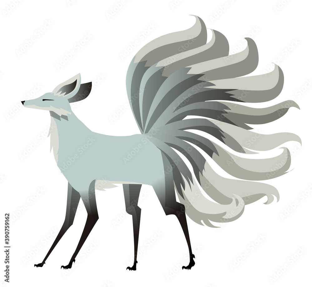 White Nine Tailed Fox Spirit