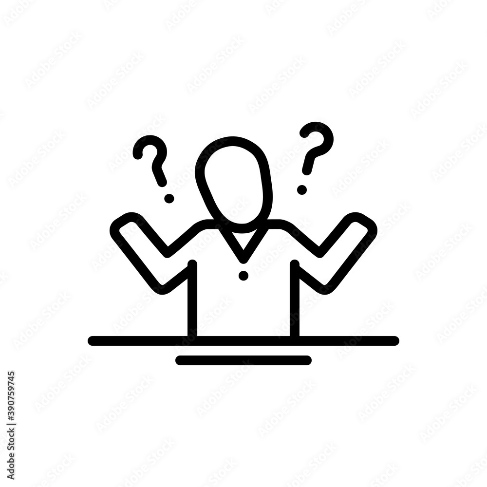 Black line icon for shrug Stock Vector | Adobe Stock