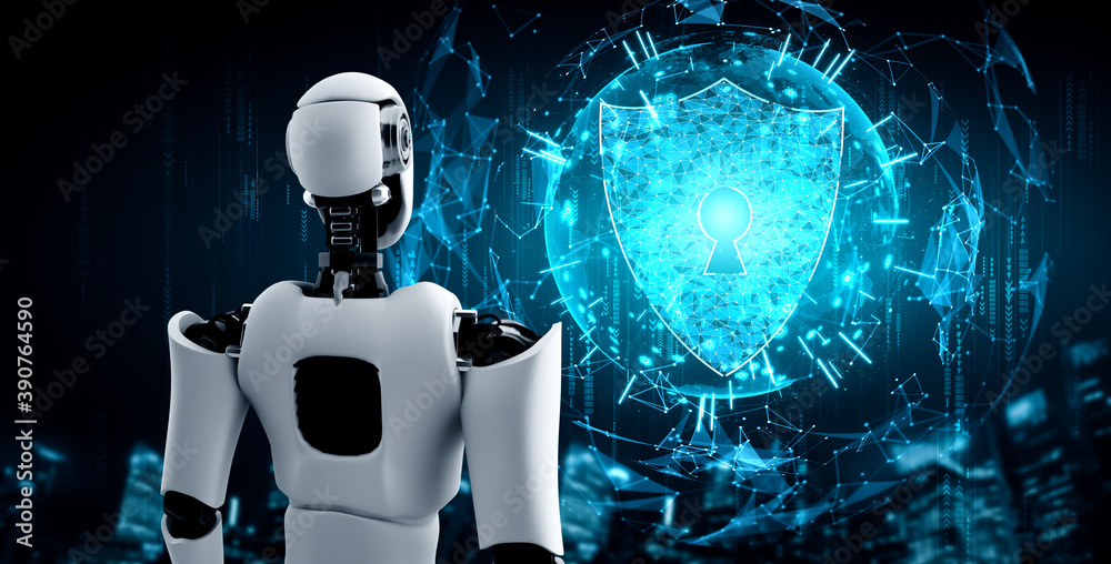 AI robot using cyber security to protect information privacy ...