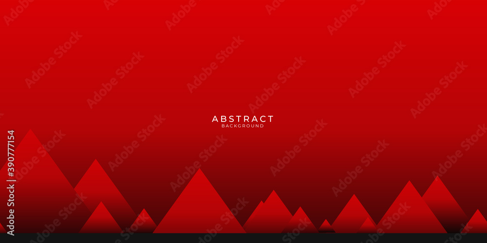 abstract red background with black grunge borders, triangle shapes in ...