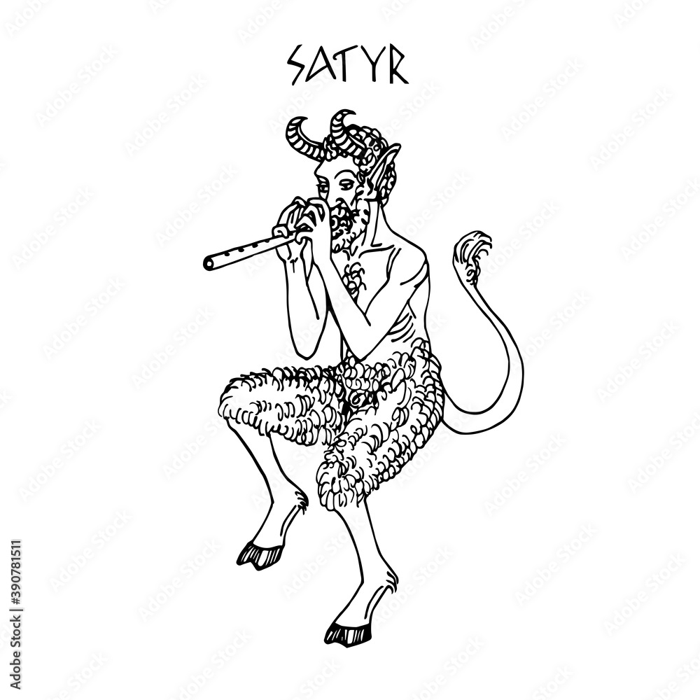 satyr ancient greek deity of forests, a mythological character ...