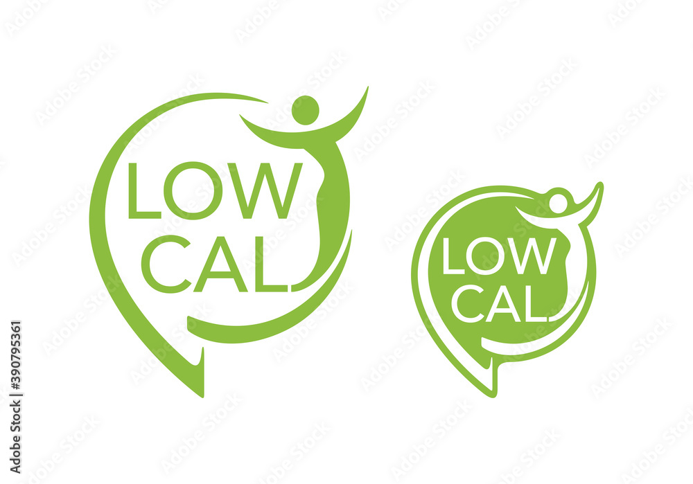 Low Cal stamp - combination of pin mark and abstract woman silhouette ...