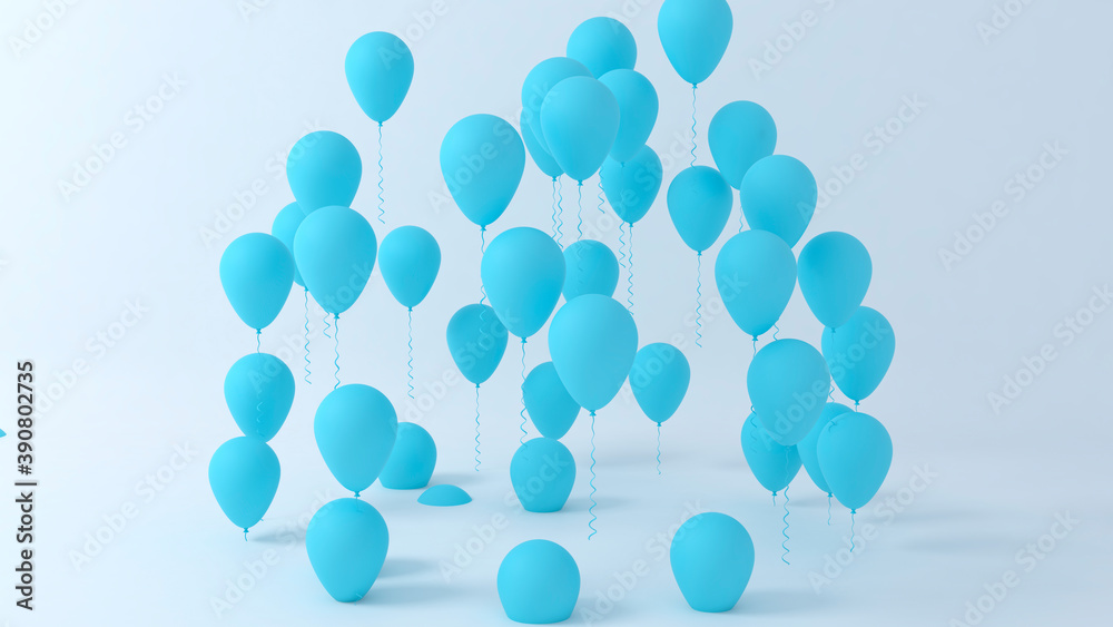 Abstract blue balloons, celebration concept 3d background Stock ...