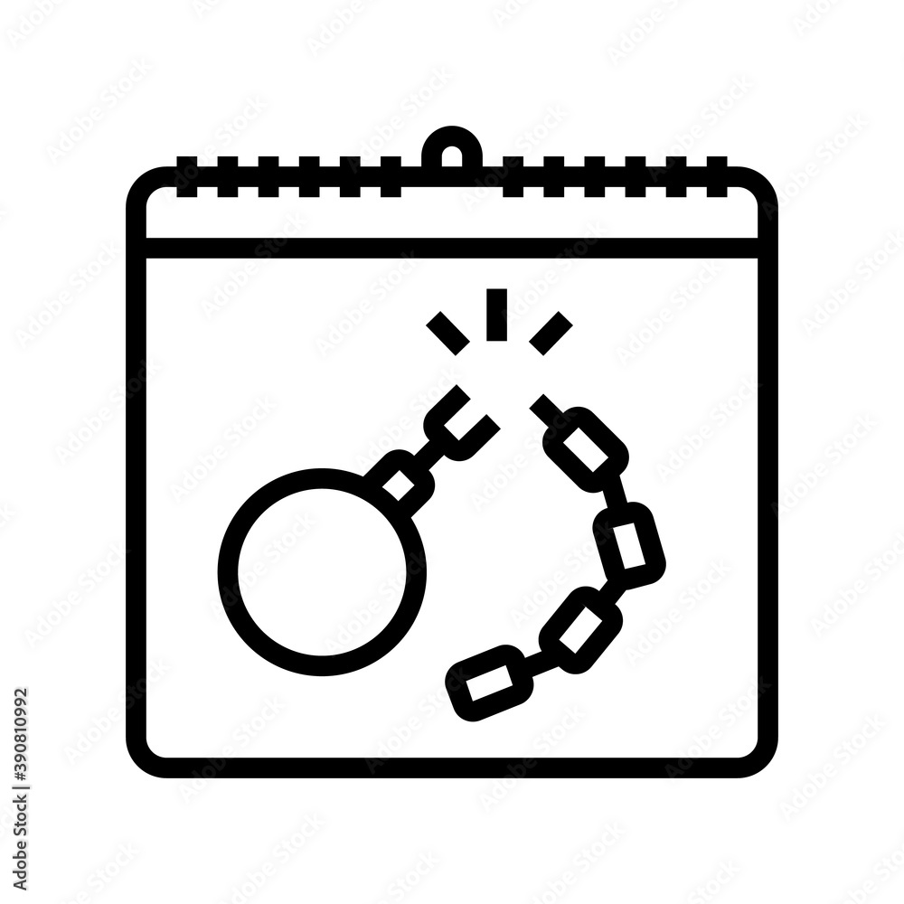 remembrance of slave trade and abolition line icon vector. remembrance ...