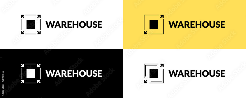 Modern warehouse logotype Stock Vector | Adobe Stock