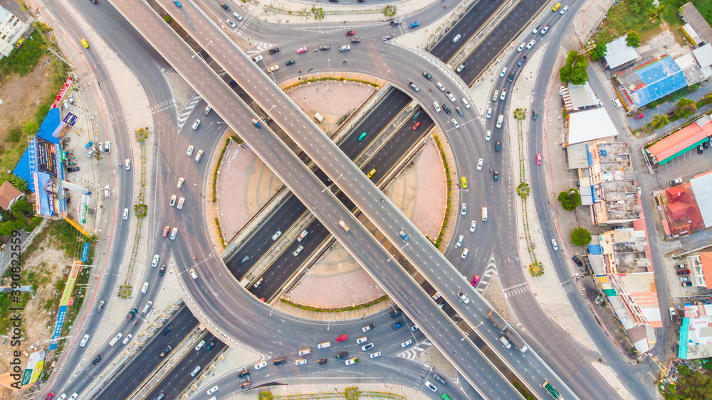 Modern city transportation with Expressway, road and Roundabout Stock ...