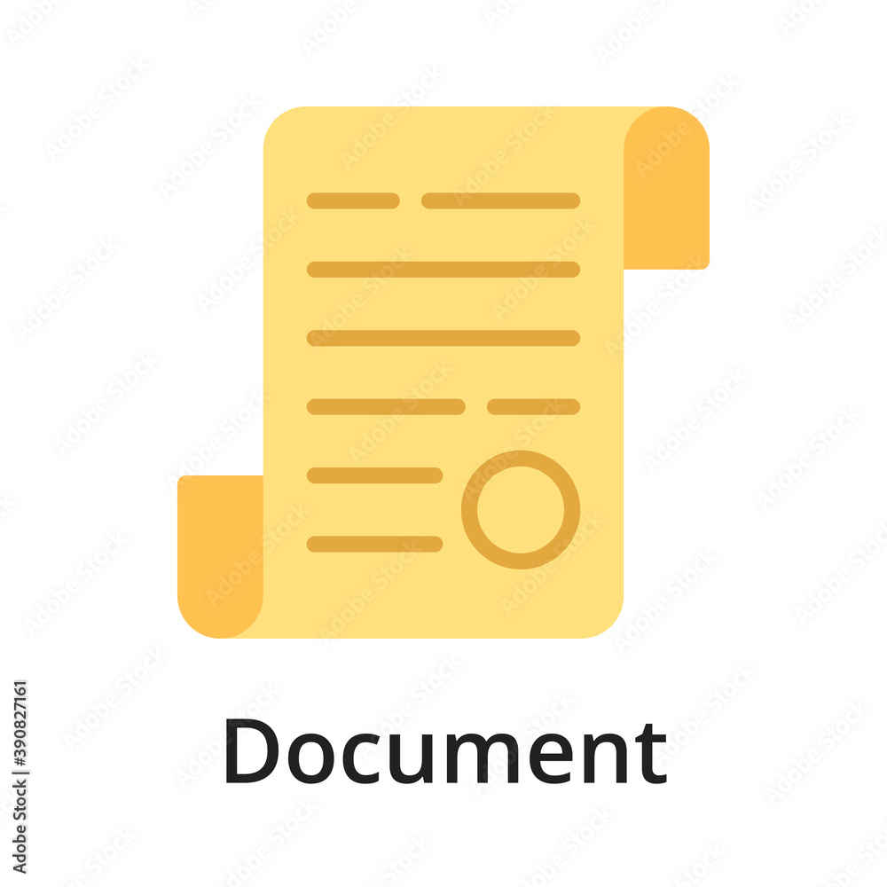 Document flat vector illustration. Single object. Icon for design on ...