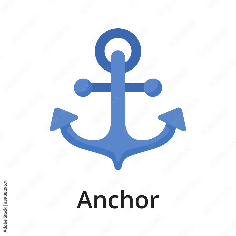 Anchor flat vector illustration. Single object. Icon for design on ...