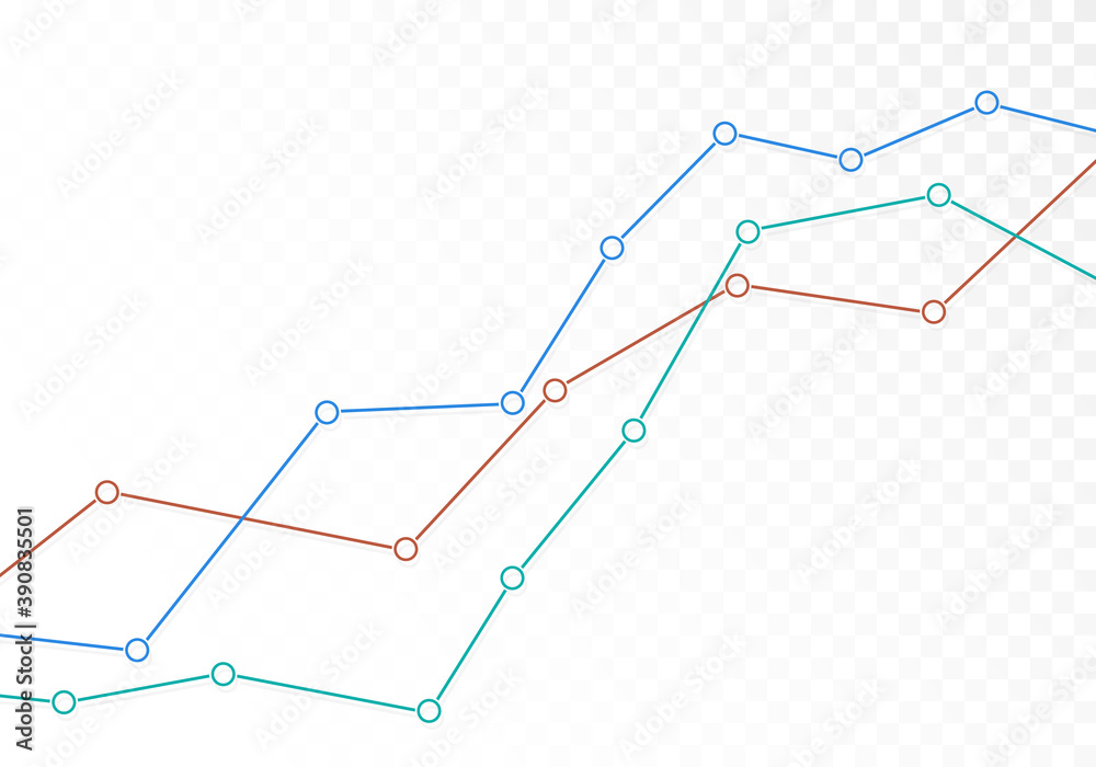 Illustration of a transparent line growing graph. Suitable as a ...