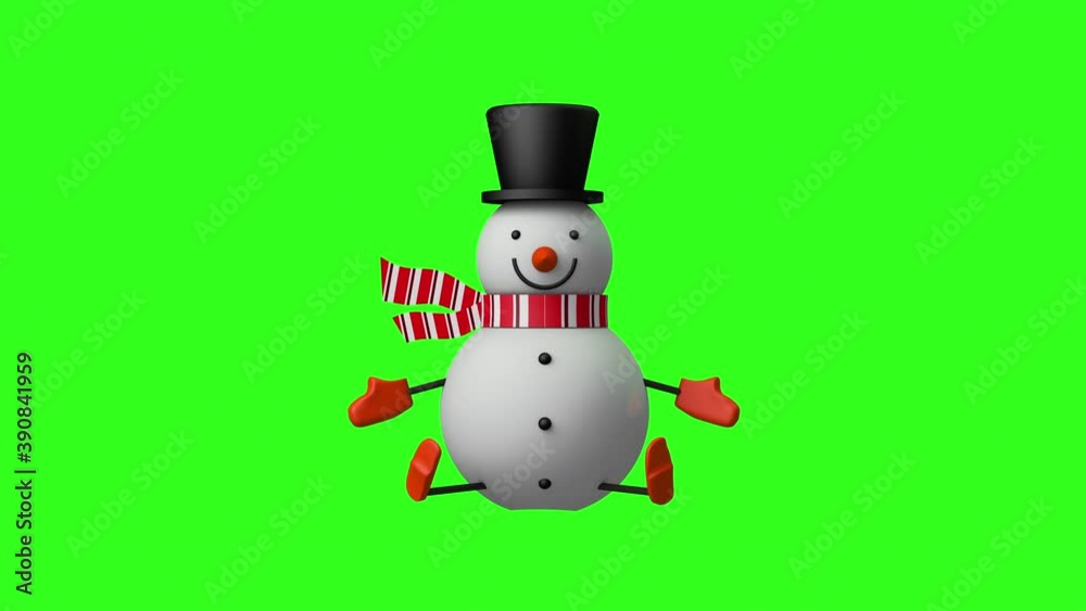 Video Stock 3D Smiley Christmas Snowman sitting and waving the hands ...