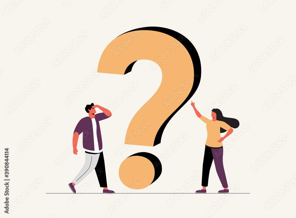 Vector illustration, concept illustration of people frequently asked ...