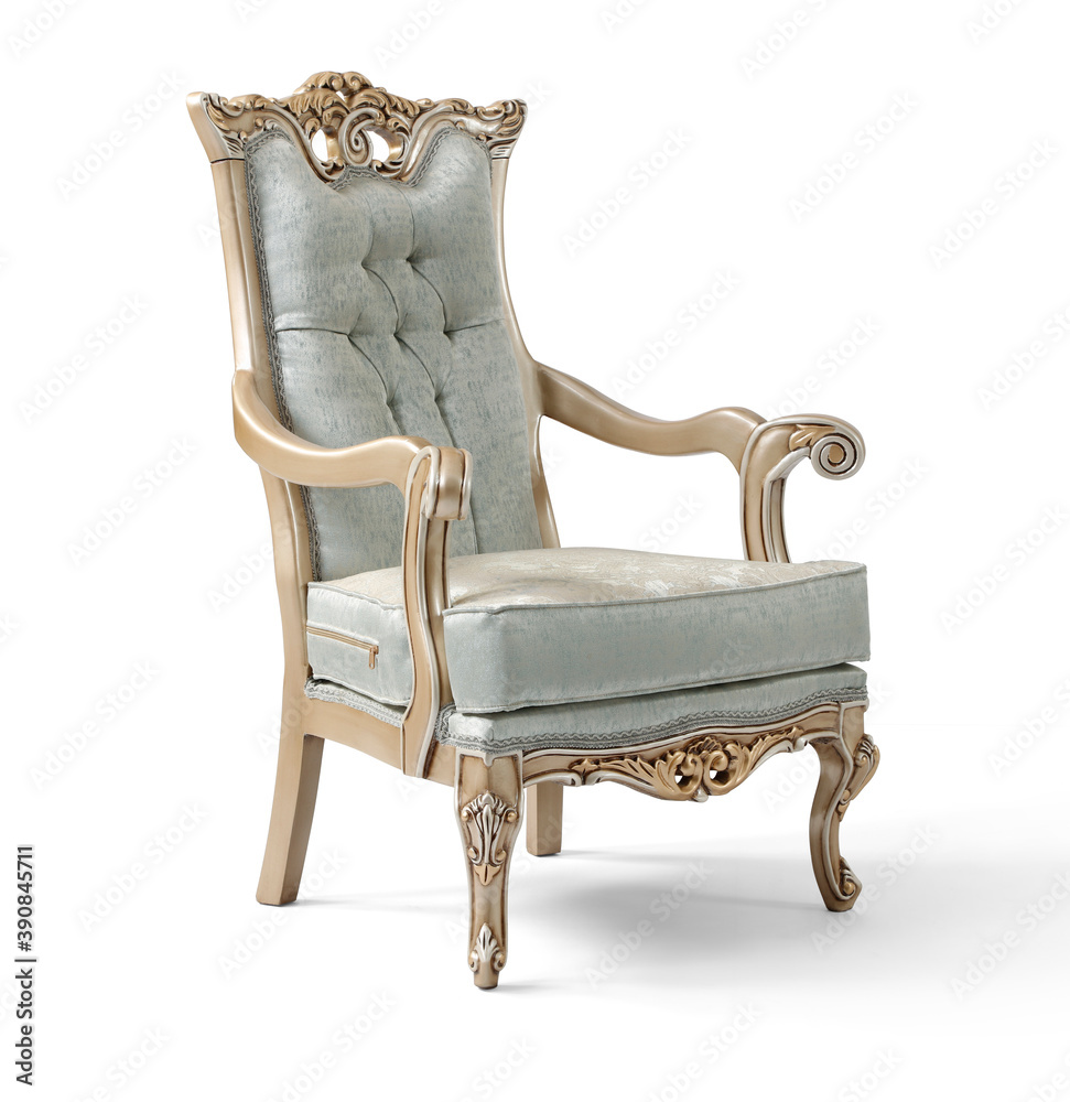 Classic single sofa isolated on white background. corner view Stock ...