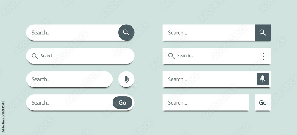 Search bar templates design set. Design element for ui, design and web ...