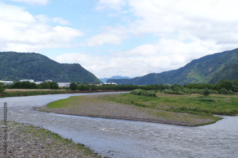 The longest Chikuma River in Japan Stock Photo | Adobe Stock