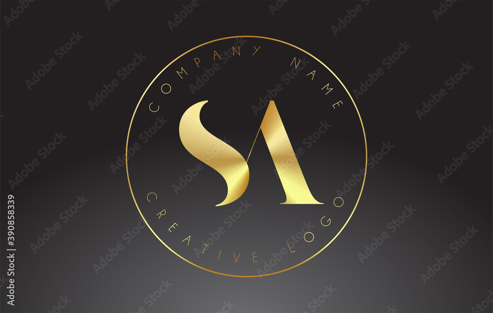 Letter SA S A signature minimalistic monogram vector logo. Simple SA S ...
