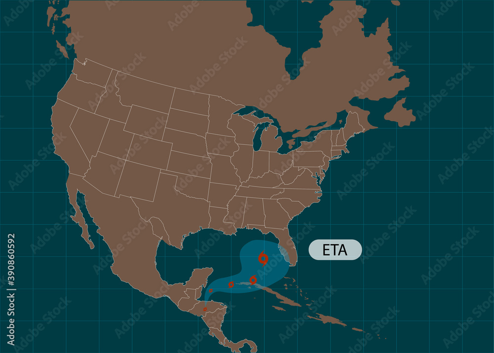 Hurricane ETA moves into the USA. Tropical Storm ETA headed toward ...