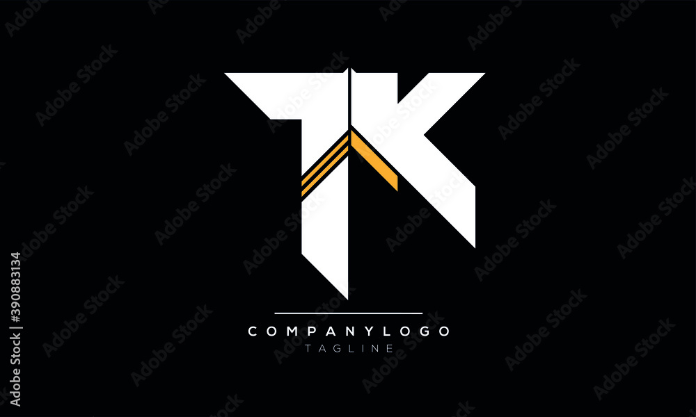 Alphabet letters Initials Monogram logo TK or KT,T and K Stock Vector ...