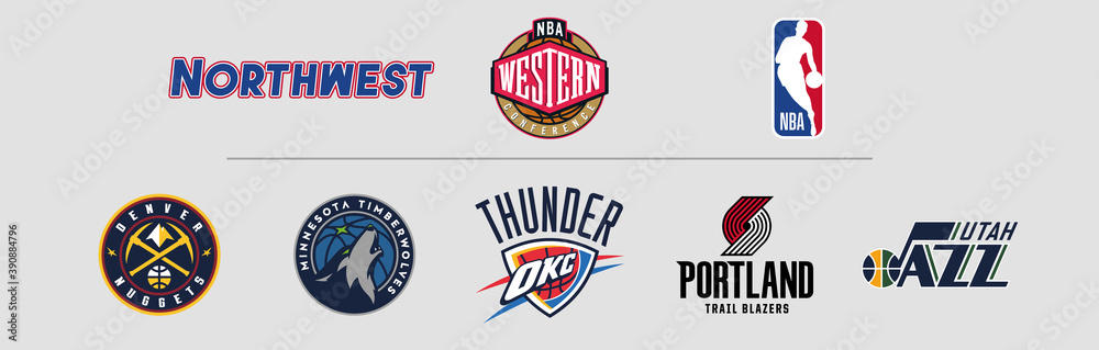 NBA Western Conference Northwest logos, scaleable vector file ...