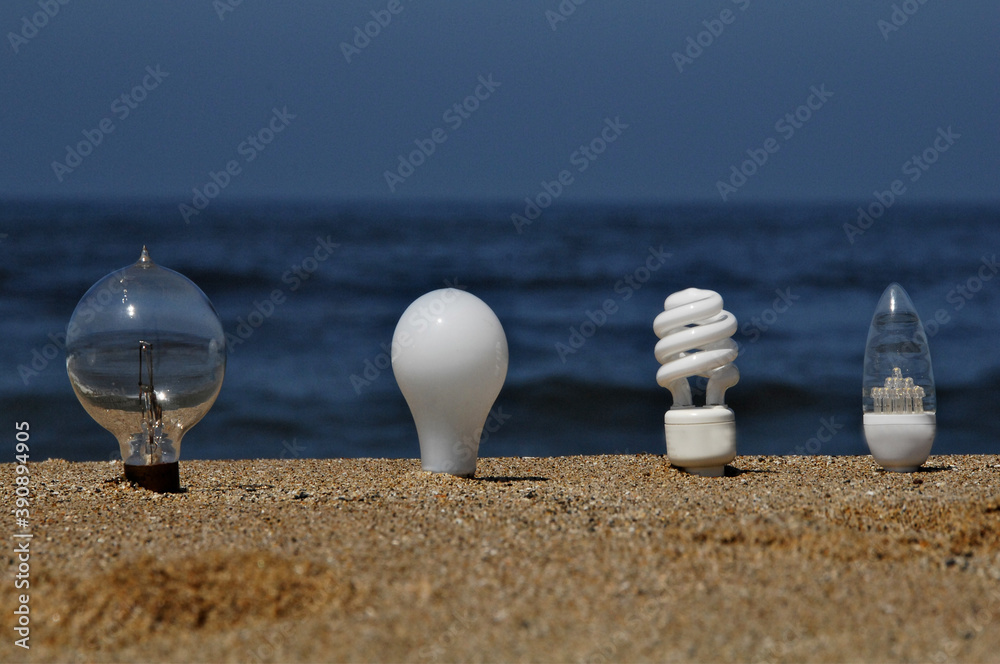 Transformation of lights and energy consumption through time. Edison ...