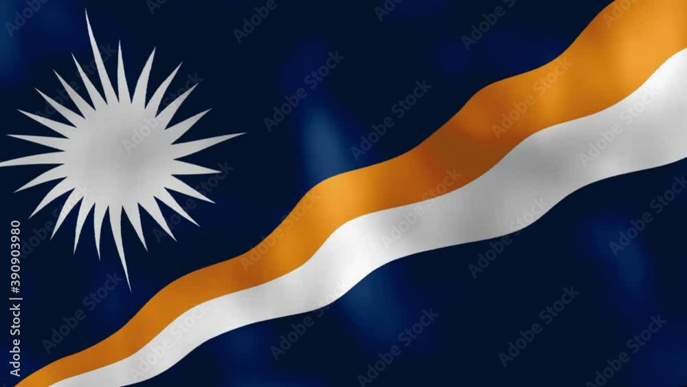 Vidéo Stock Flag of Marshall Islands waving in wind. Realistic ...