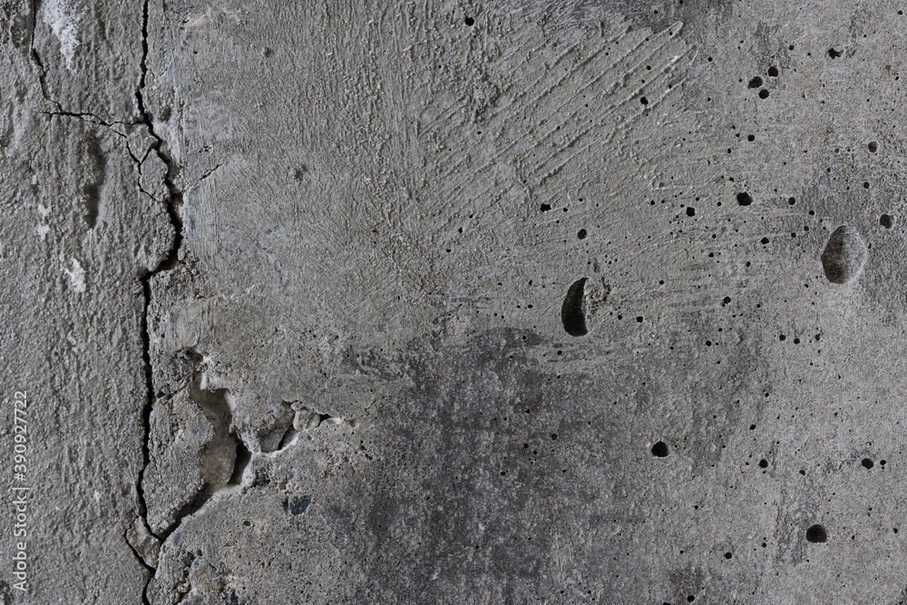 Texture of old cracked concrete wall. Rough gray concrete surface ...