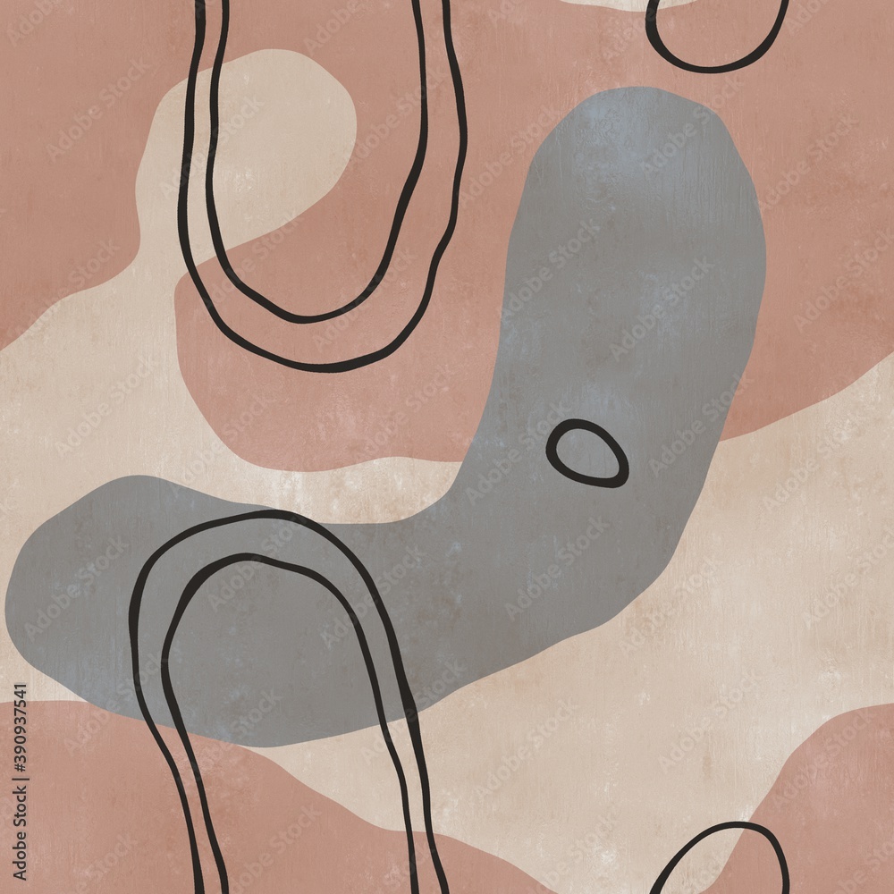 Seamless organic rounded curvy shapes naive design. High quality ...