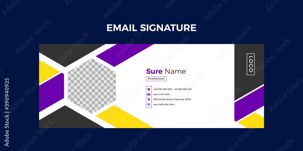 Email signature. Emailers author interface design template vector In ...