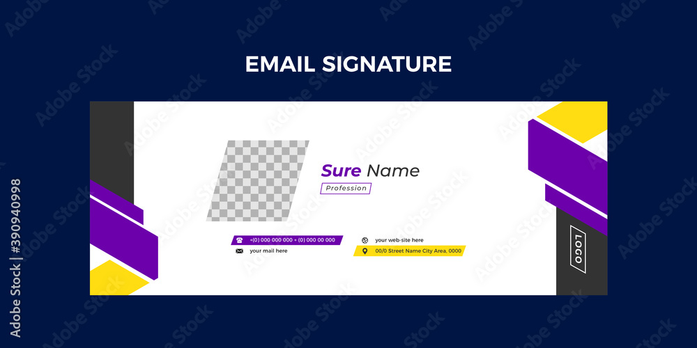 Email signature. Emailers author interface design template vector In ...