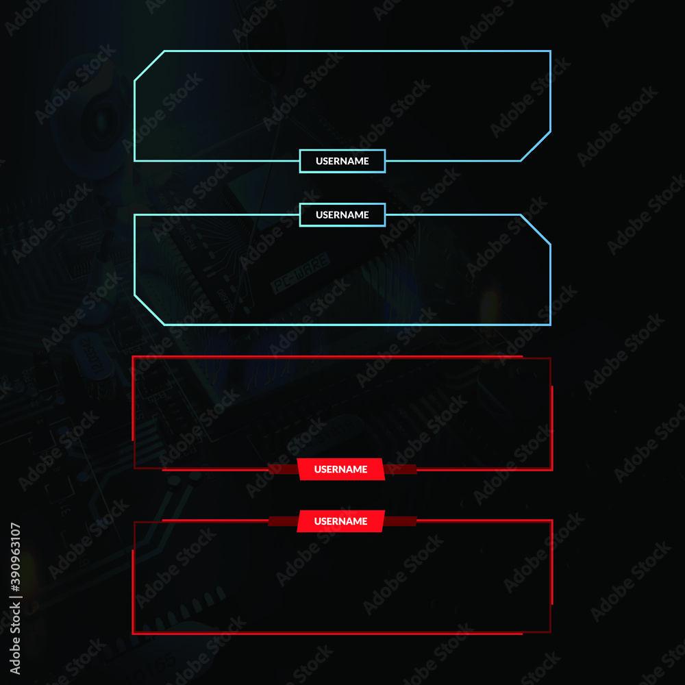 Twitch alerts and panels Stock Vector | Adobe Stock