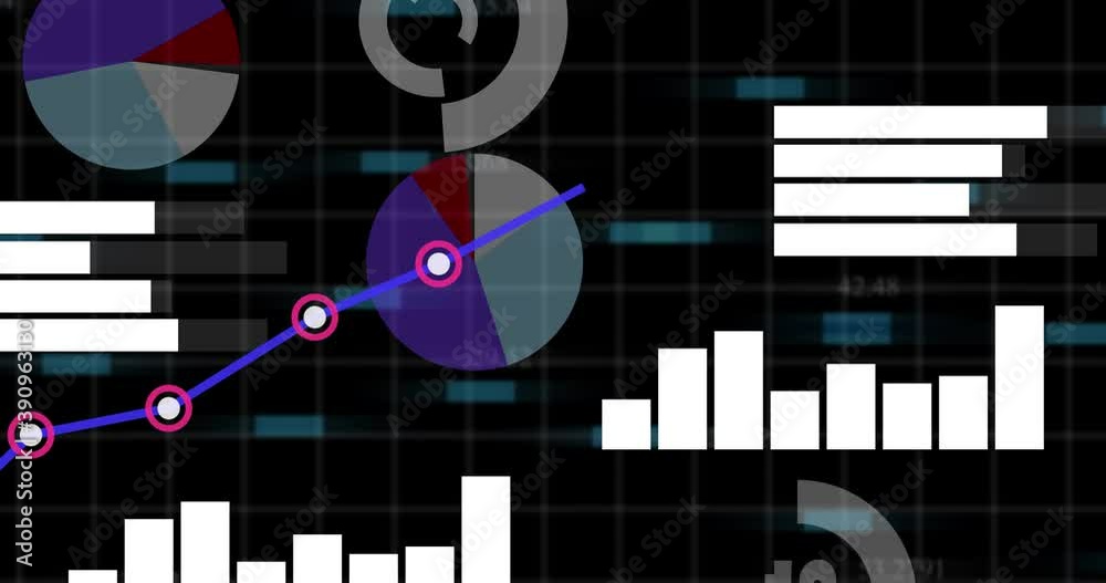 Financial business diagram. 4k bar graph and graph chart. animated 3d ...