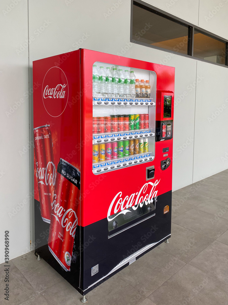 Bangkok Thailand - 7 Nov 2020: Coca-Cola vending automatic machine for ...