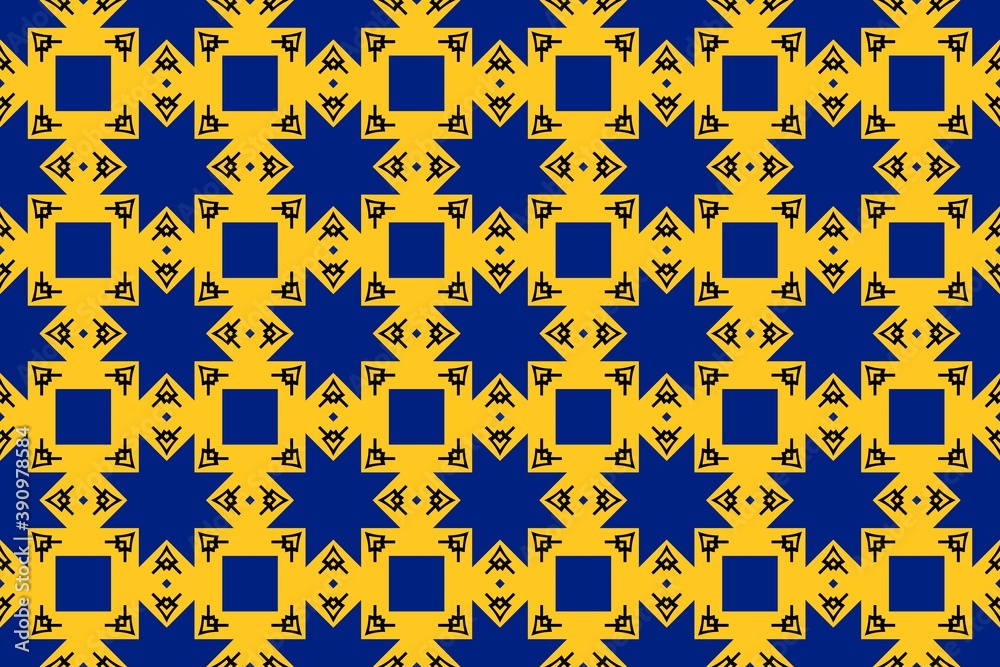 Simple geometric pattern in the colors of the national flag of Barbados ...
