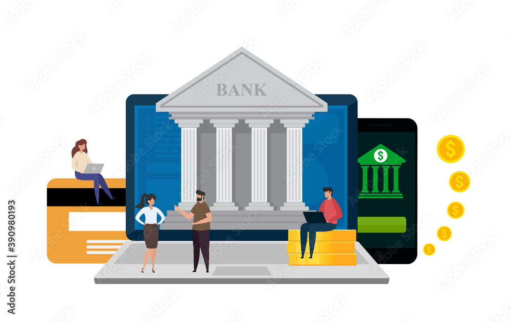 Online banking and finance management concept. Digital bank transaction ...