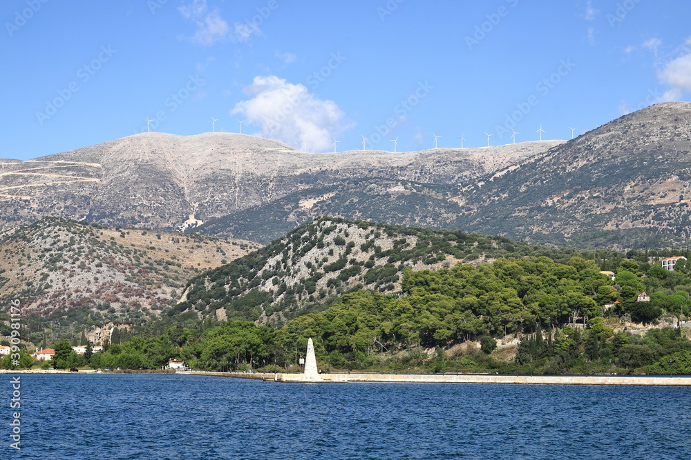 De Bosset Bridge. The view across Argostoli Bay towards De Bosset ...