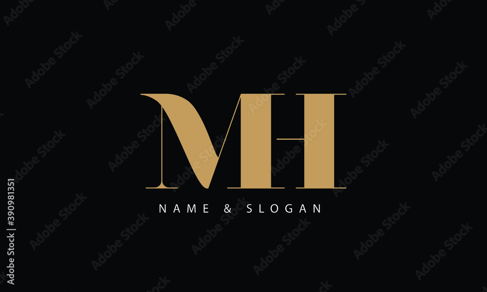 MH, HM, M, H abstract letters logo monogram Stock Vector | Adobe Stock