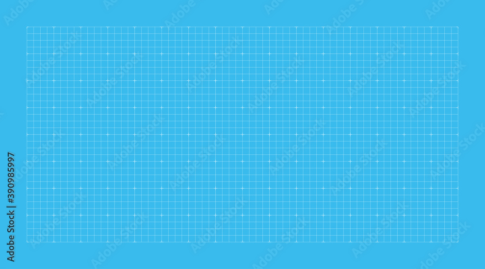 Vector white lines on a blue background. Architectural technical grid ...