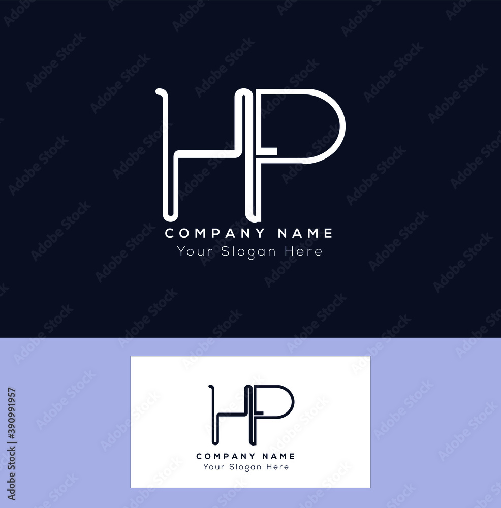 H P HP Initial based logo Letter Symbol Modern and abstract icon design ...