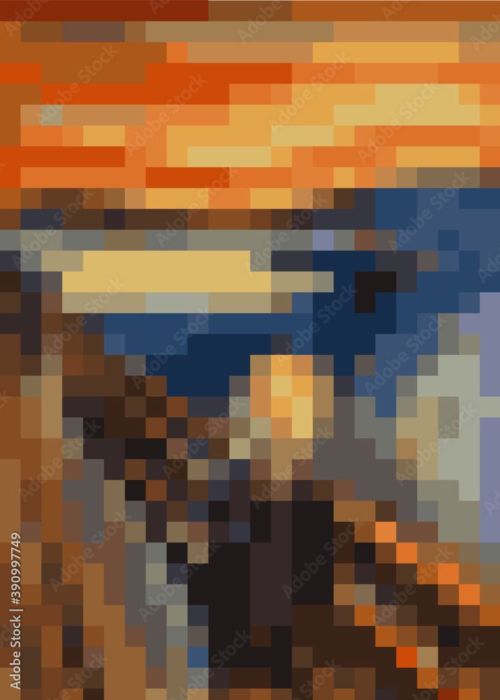Abstract background, colorful pixel art style, digital art vector ...