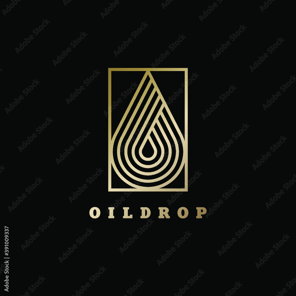 Oil drop logo design template. Linear oil drop symbol. Modern nature ...