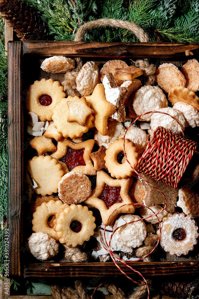 Christmas Homemade shortbread biscuits cookies collection different ...