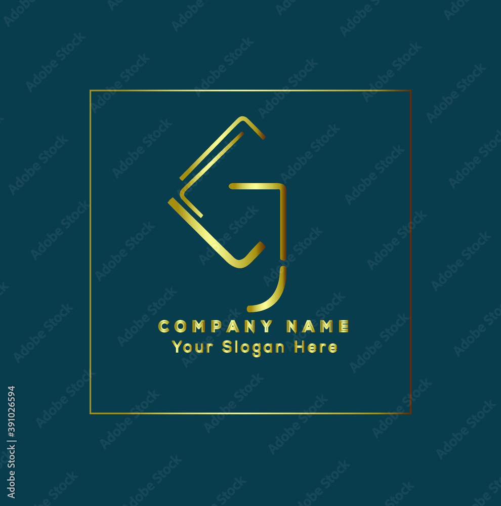C J CJ G J GJ Initial based logo Letter Symbol Modern and abstract icon ...
